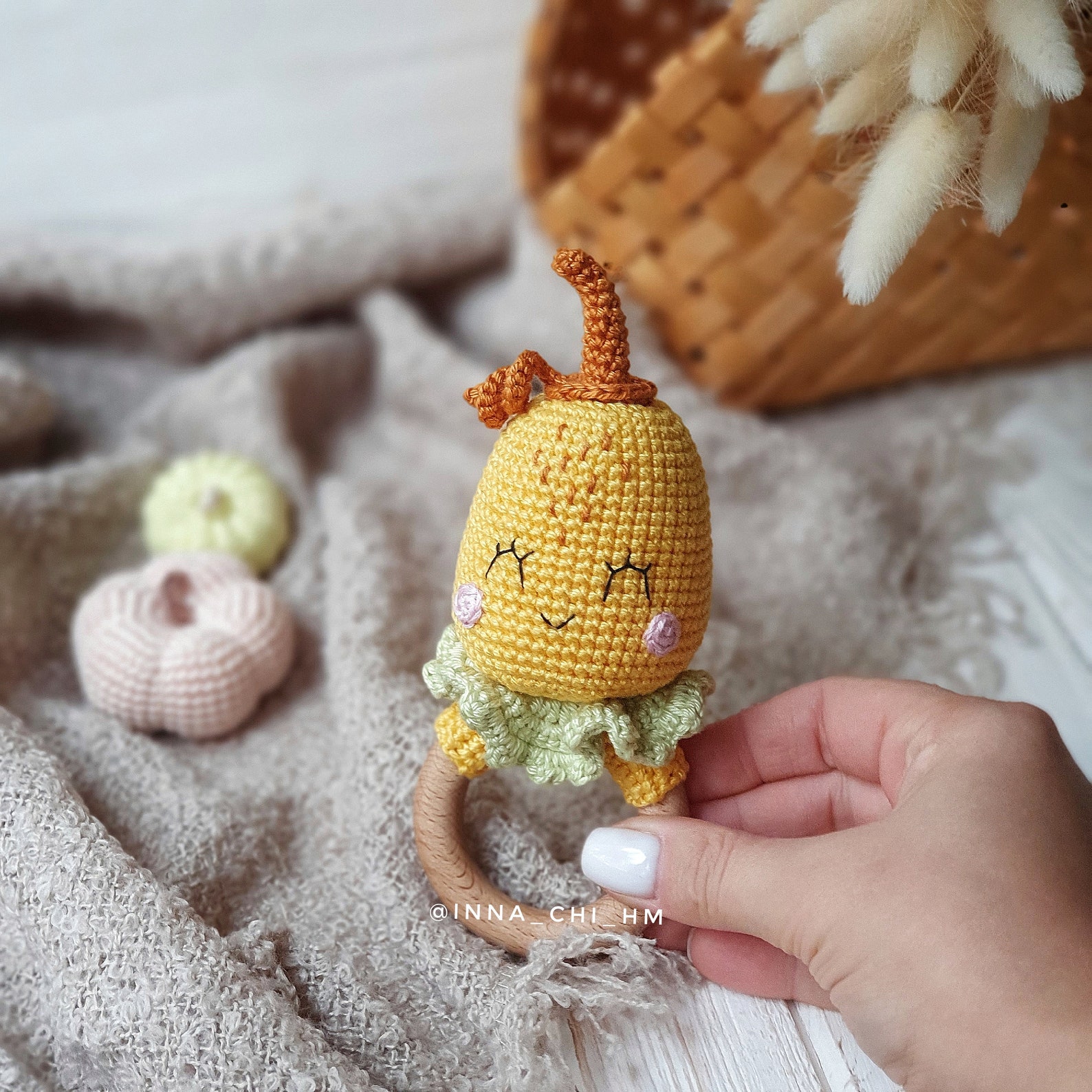 PATTERN: Pumpkin Baby Rattle Halloween Baby Gift Pumpkin - Etsy