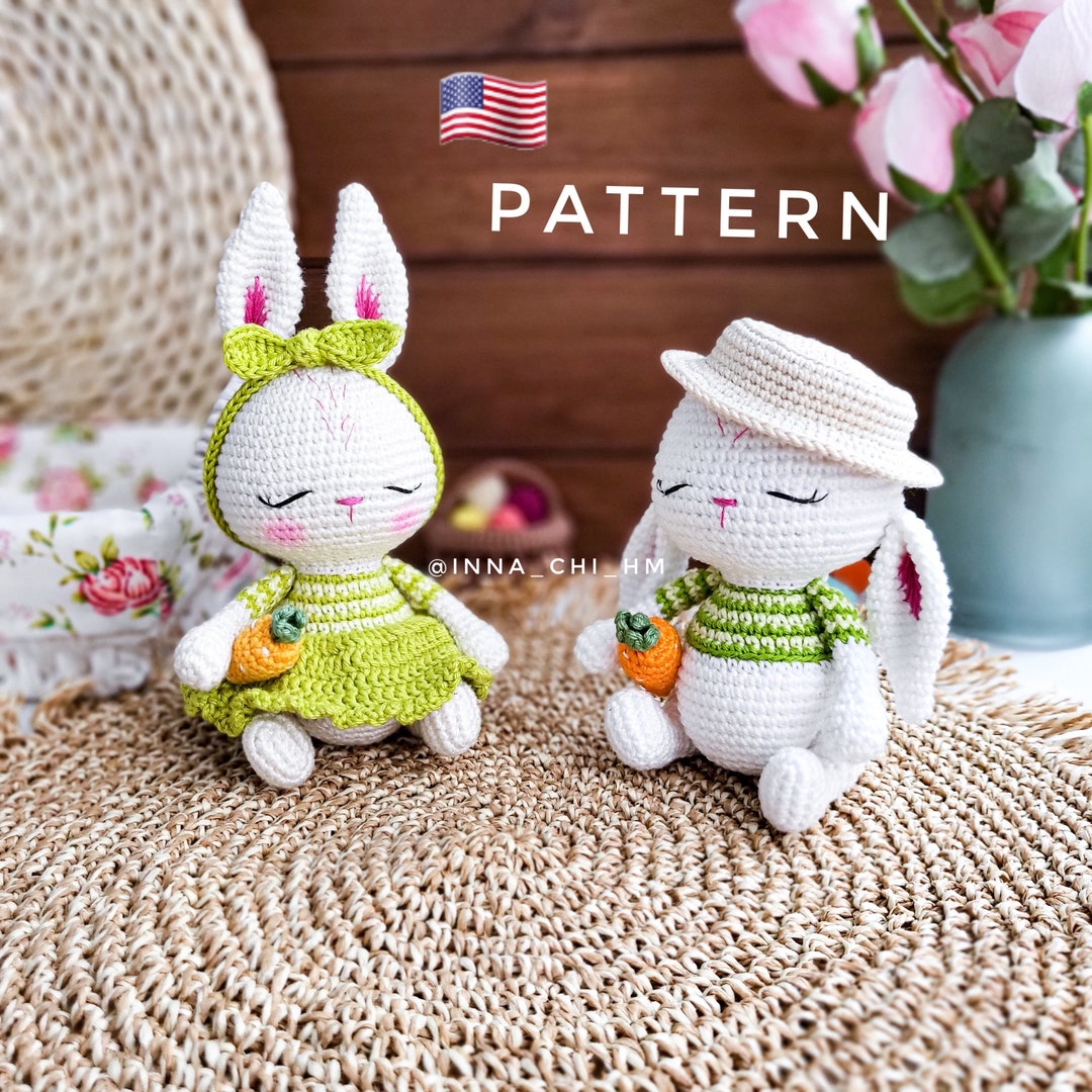 PATTERN ONLY: Easter Bunnies Cute Rabbits Bunny Amigurumi Toy Bunny Toy ...