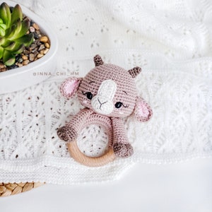 PATTERN ONLY: Goat Baby Rattle | Goat Amigurumi Toy | Diy Domestic ...