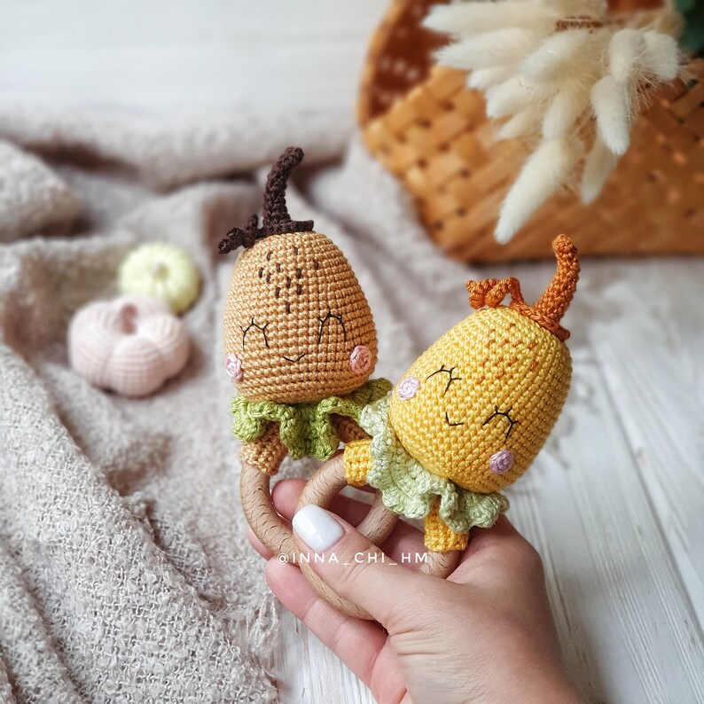 PATTERN: Pumpkin Baby Rattle Halloween Baby Gift Pumpkin - Etsy