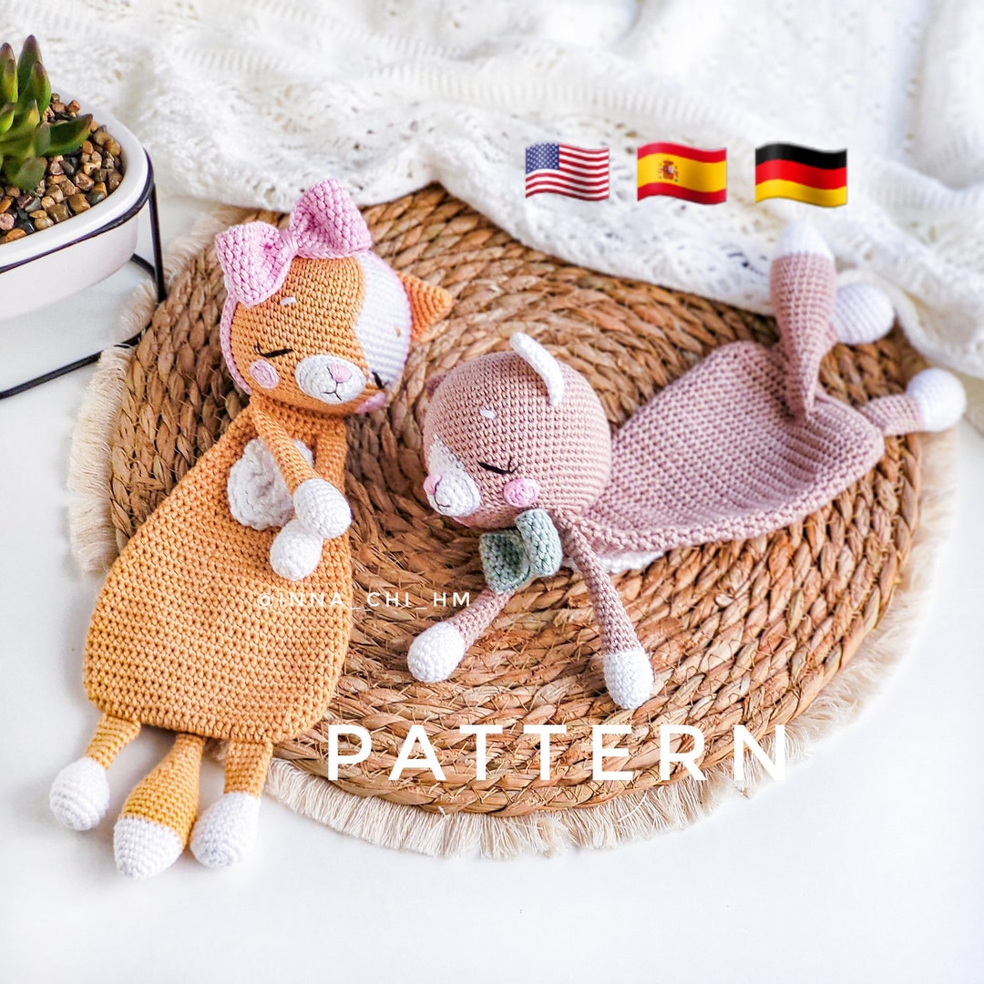 PATTERN ONLY: Kitten Snuggler Kitten Baby Security Blanket Diy Crochet ...