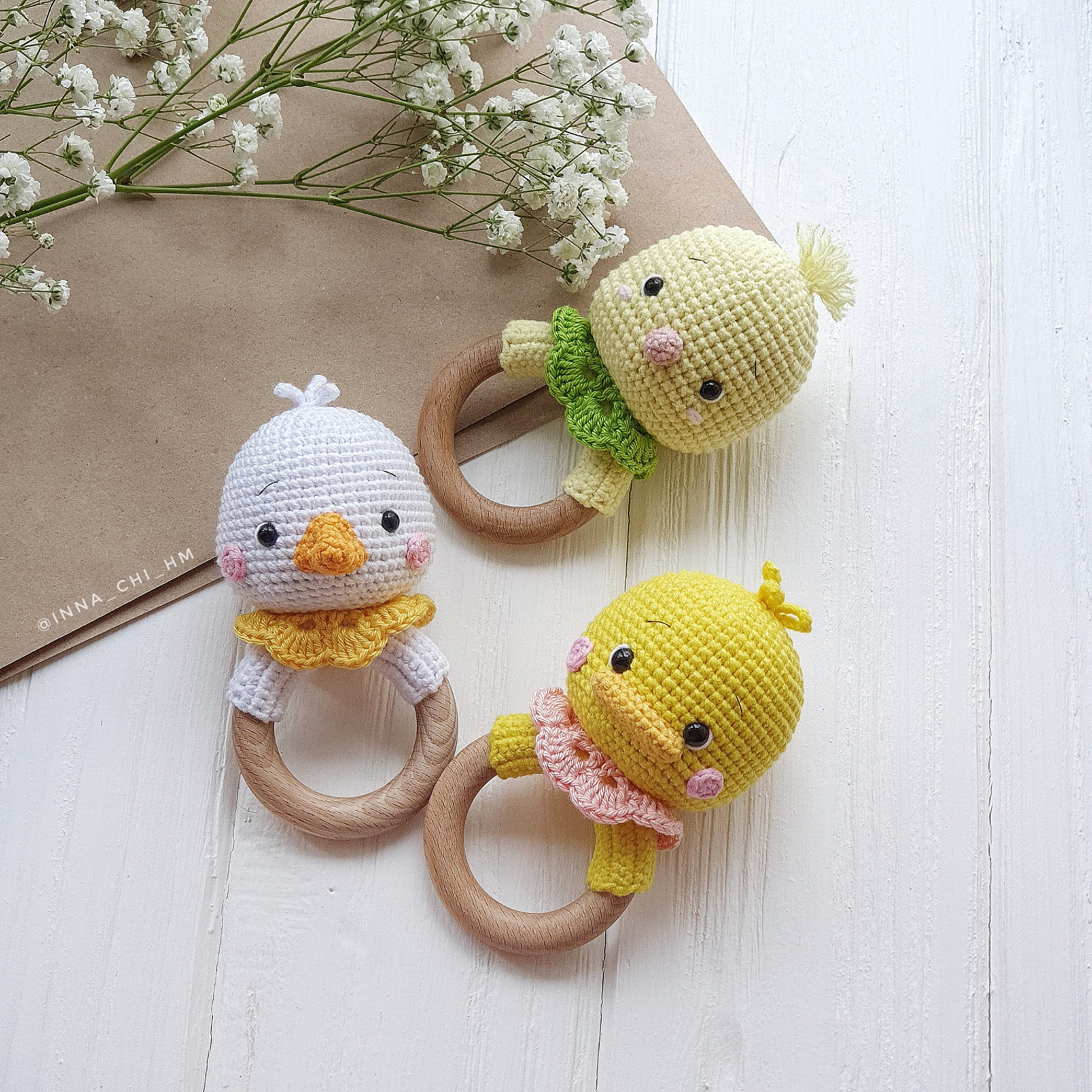 Crochet Animal Rattle Patterns: Chicken, Duckling, Goose (PDF Pattern ...