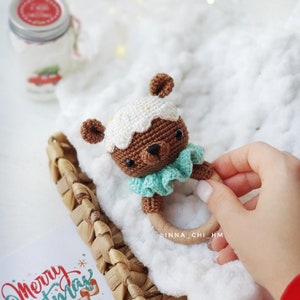 PATTERN ONLY: Gingerbread Bear Baby Rattle | Gingerbread Bear Amigurumi ...