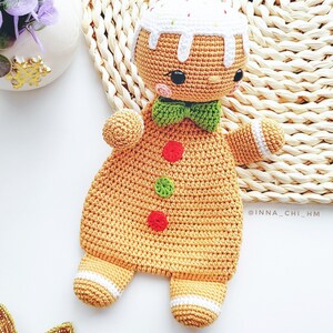 Gingerbread Boy Crochet Pattern: Baby Lovey Snuggler (PDF) - Etsy