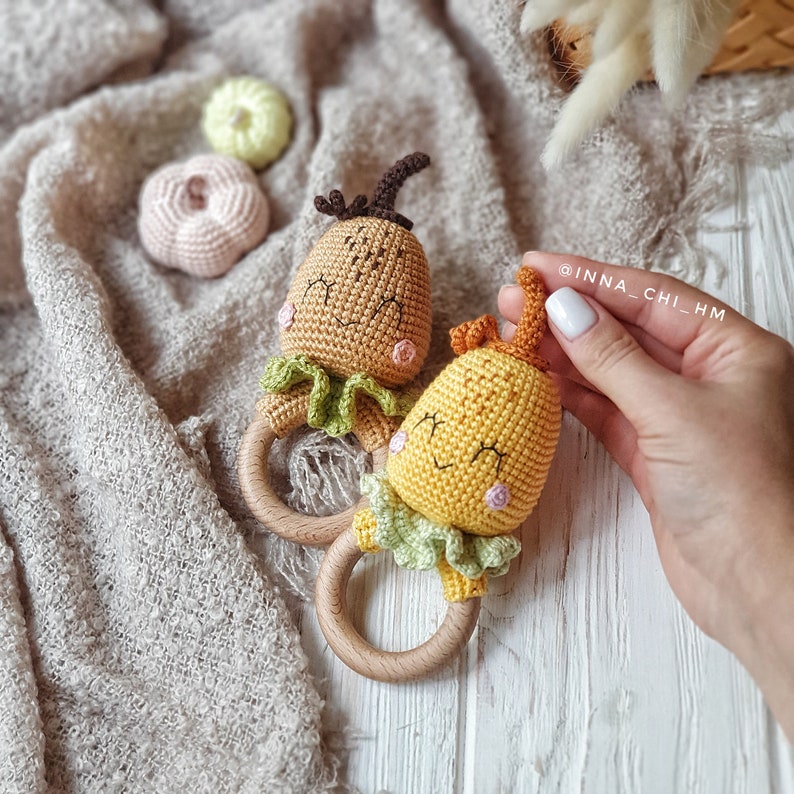 PATTERN: Pumpkin Baby Rattle Halloween Baby Gift Pumpkin - Etsy