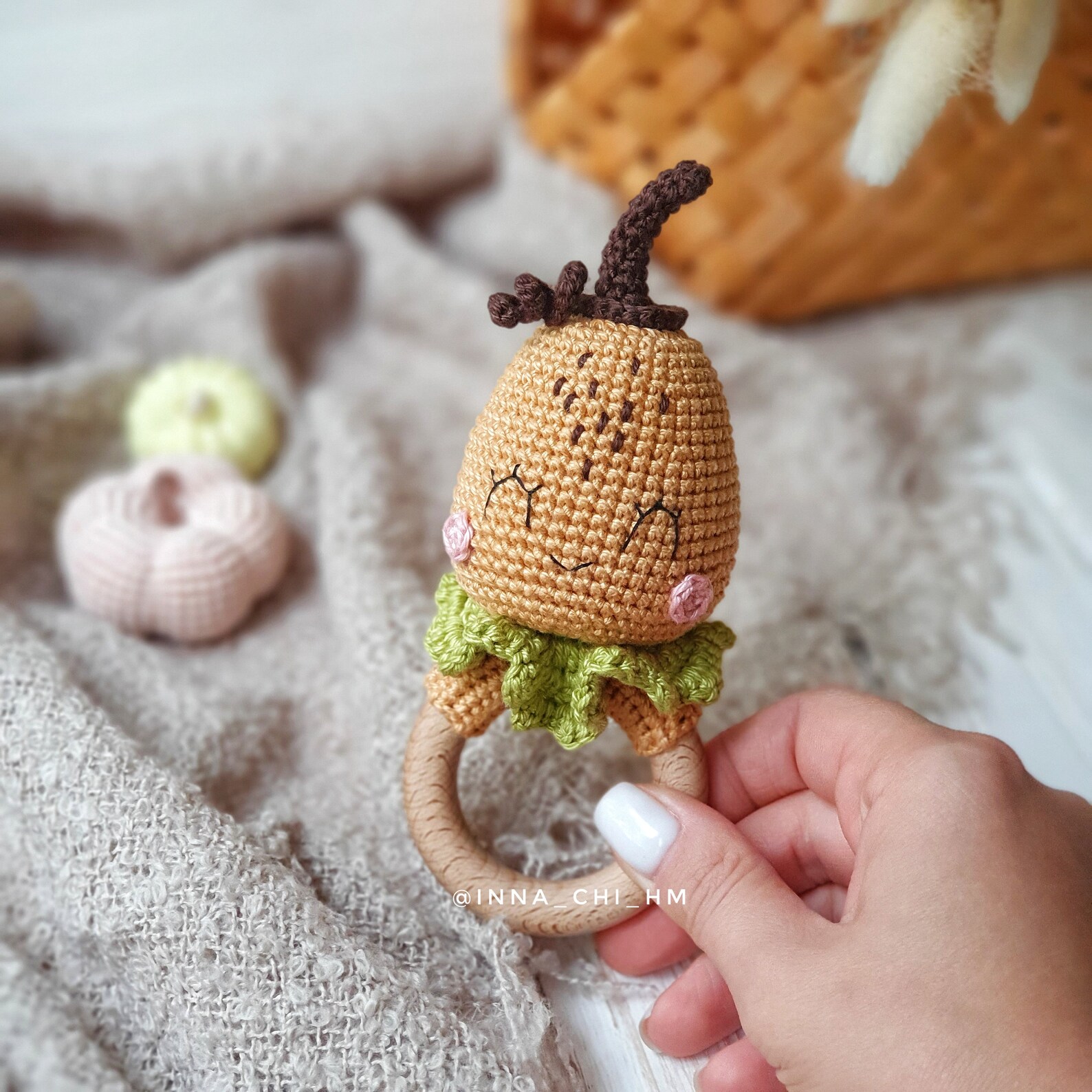 PATTERN: Pumpkin Baby Rattle Halloween Baby Gift Pumpkin - Etsy