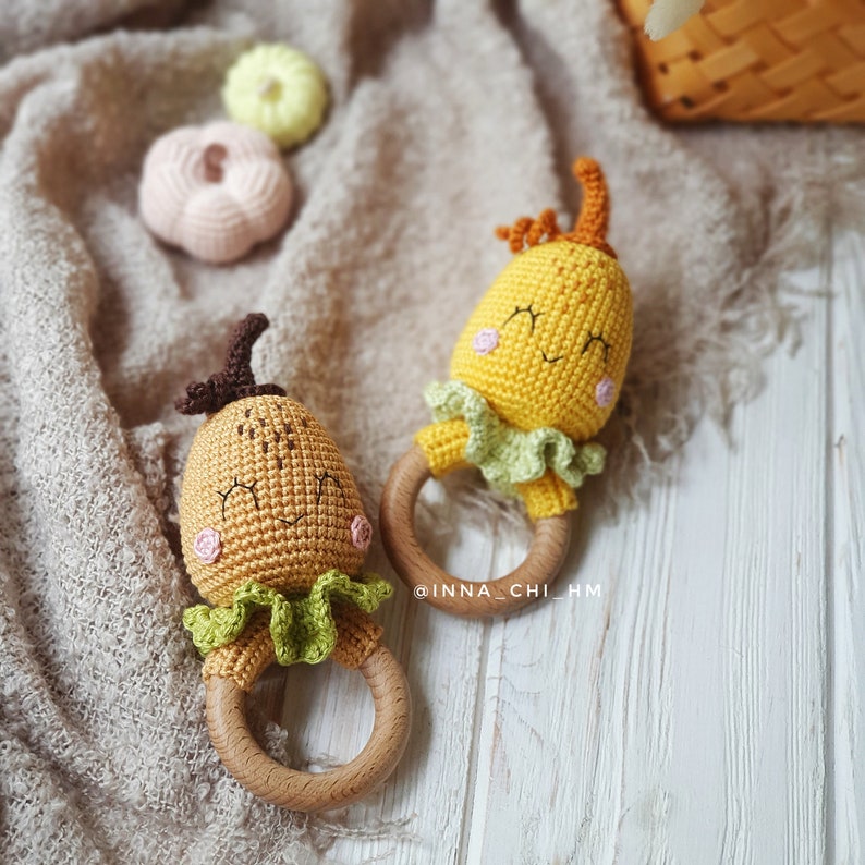 PATTERN: Pumpkin Baby Rattle Halloween Baby Gift Pumpkin - Etsy