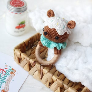 PATTERN ONLY: Gingerbread Bear Baby Rattle | Gingerbread Bear Amigurumi ...