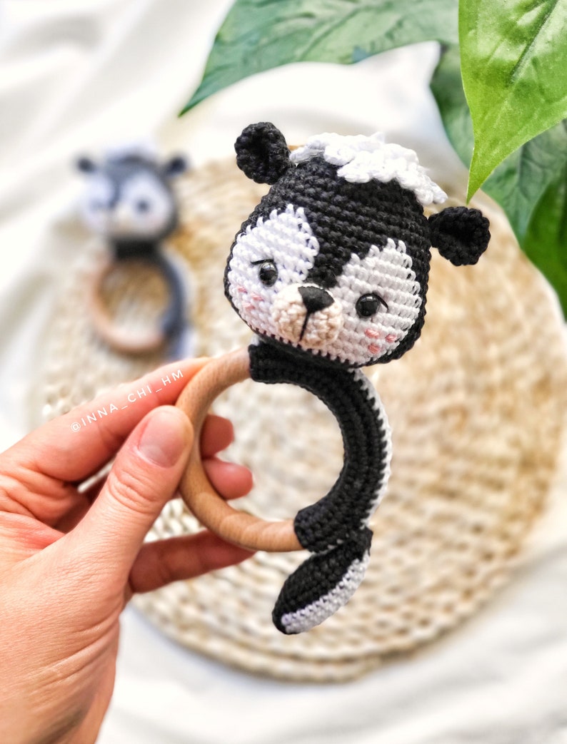 PATTERN ONLY: Skunk Baby Rattle Skunk Amigurumi Toy Skunk - Etsy
