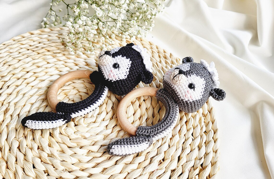 PATTERN ONLY: Skunk Baby Rattle Skunk Amigurumi Toy Skunk - Etsy
