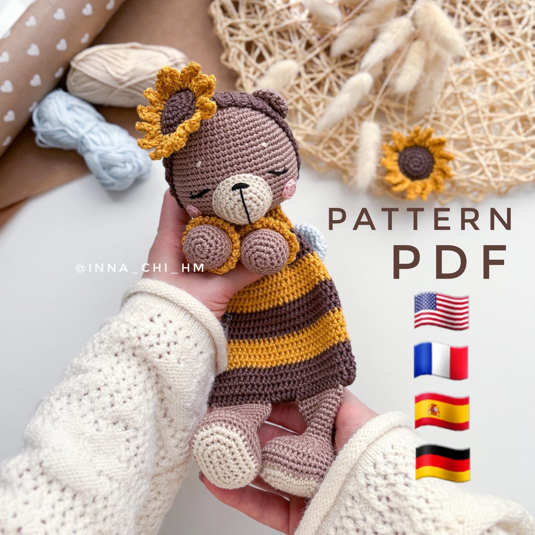 Crochet Bear Snuggler Pattern: Bee Costume Lovey Blanket (PDF) - Etsy
