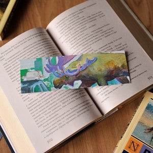 MOOSE Bookmark Illustrated Bookmarks Cozy Art Cute Bookmark Matte ...