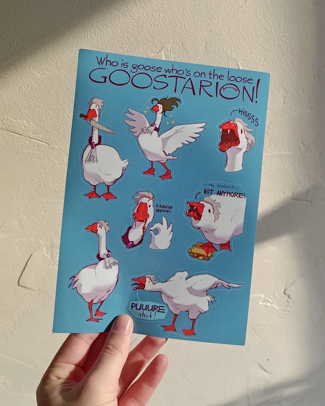 BG3 Goostarion Vinyl Stickerpack Baldurs Gate Astarion Goose Waterproof ...