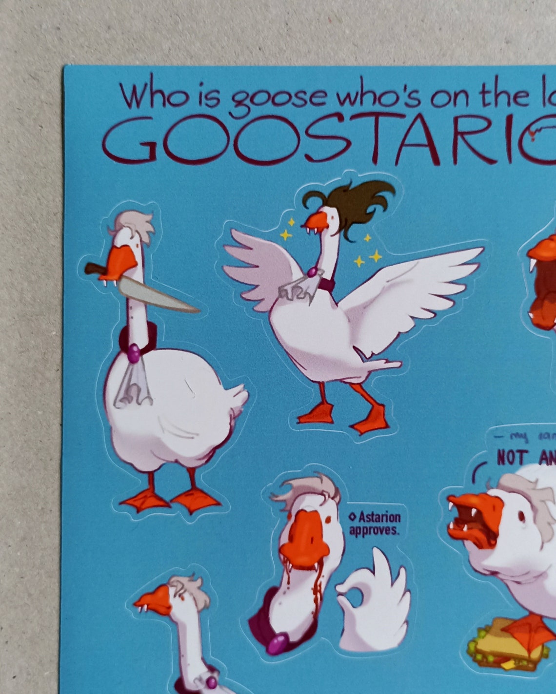 BG3 Goostarion Vinyl Stickerpack Baldurs Gate Astarion Goose Waterproof ...