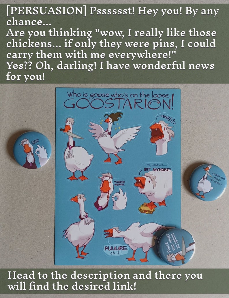 BG3 Goostarion Vinyl Stickerpack Baldurs Gate Astarion Goose Waterproof ...