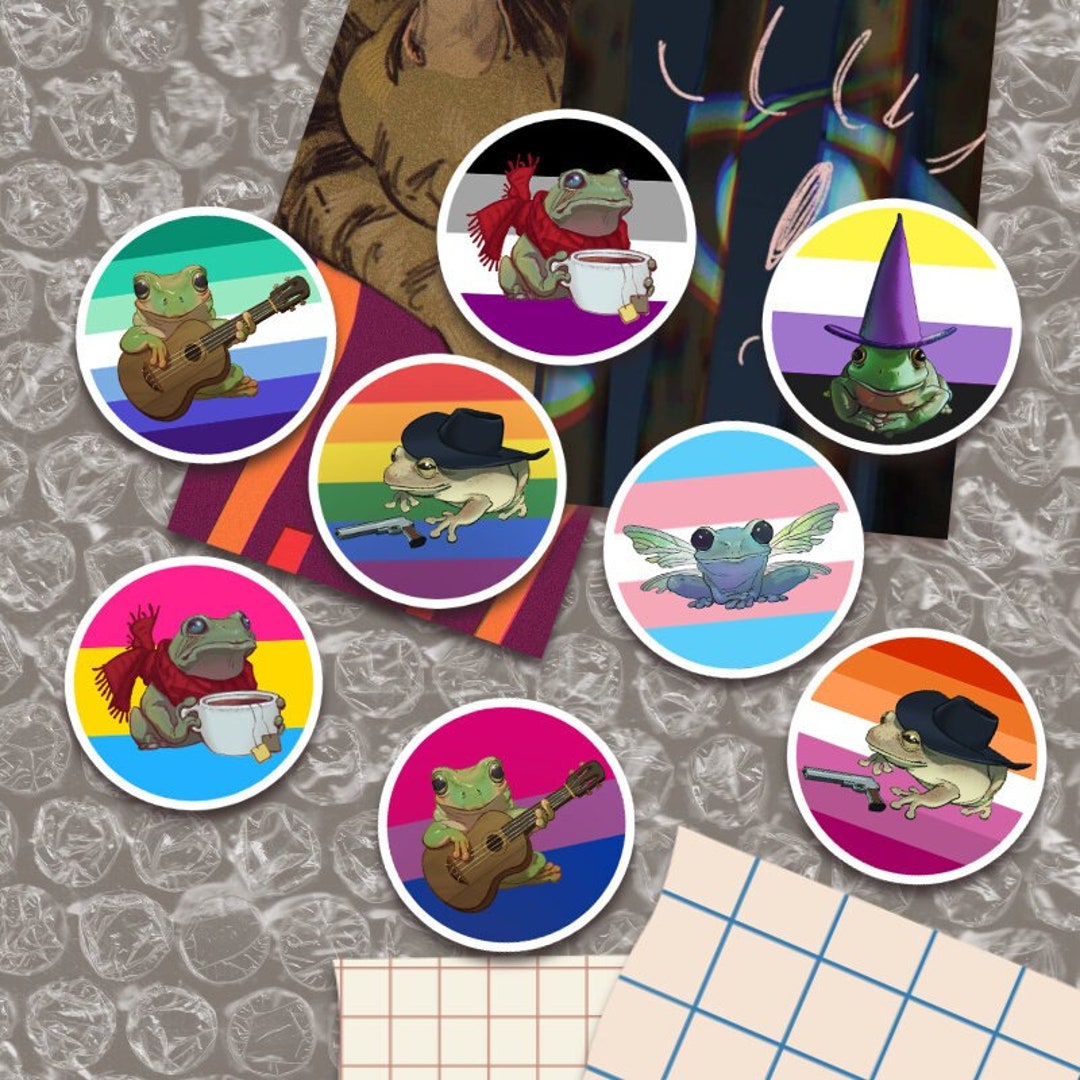 LGBTQAI Frog Pride Flag Stickers Vinyl Waterproof - Etsy