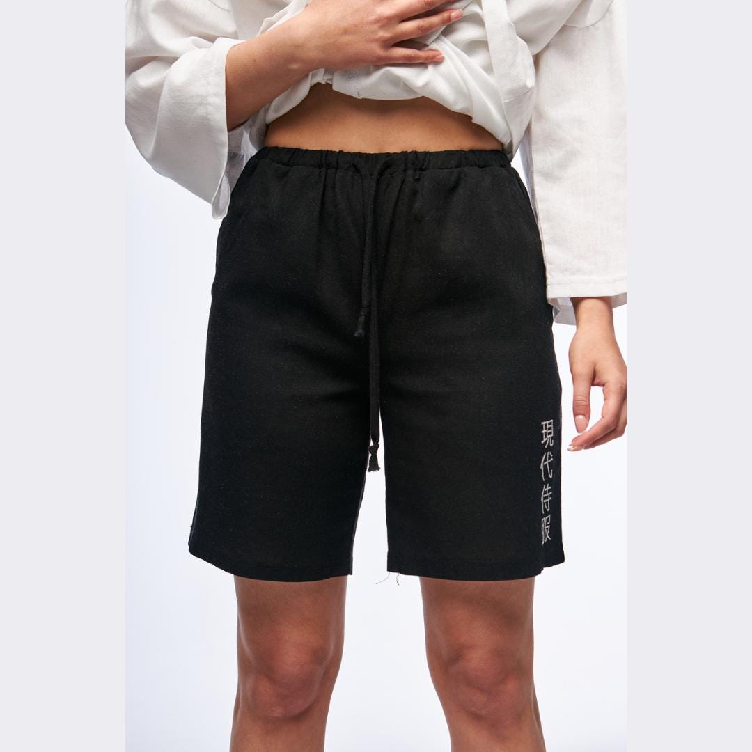Techwear Cyberpunk Shorts | Black Technical Fabric With Multiple ...