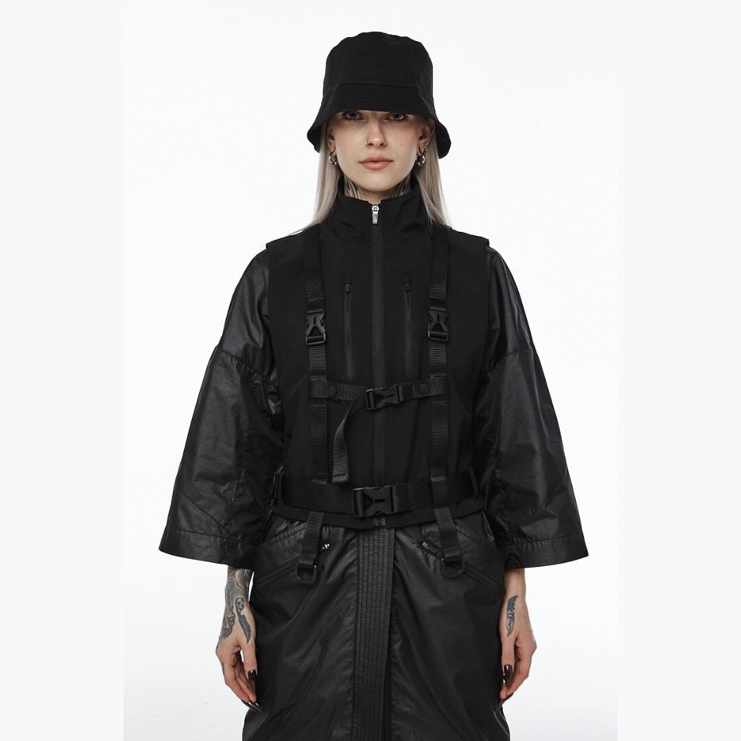 Techwear Tactical Vest , Cyberpunk Urban Tech Fashion , Mens Functional ...