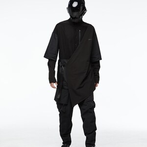 Techwear Kimono Longsleeve , Cyberpunk Urban Tech Shirt , Mens ...