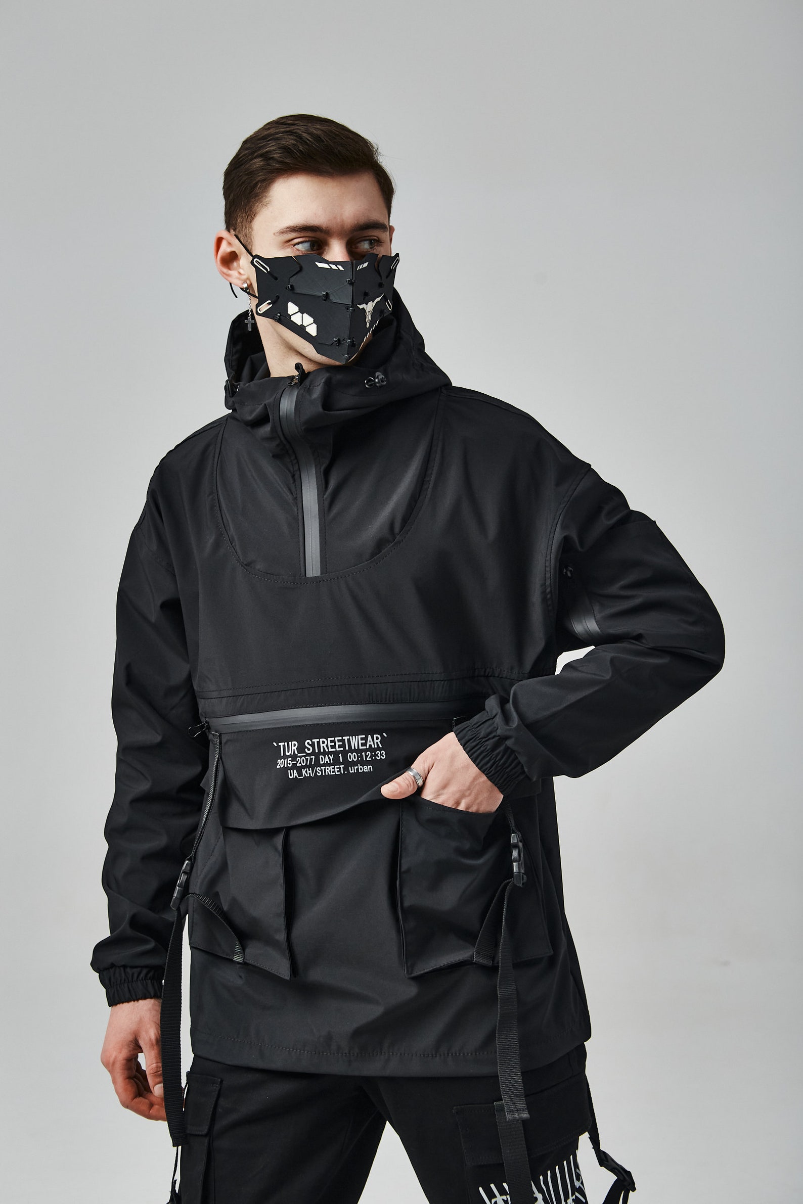 Black Jacket Techwear Cybergoth Gothic Jacket Monogram - Etsy