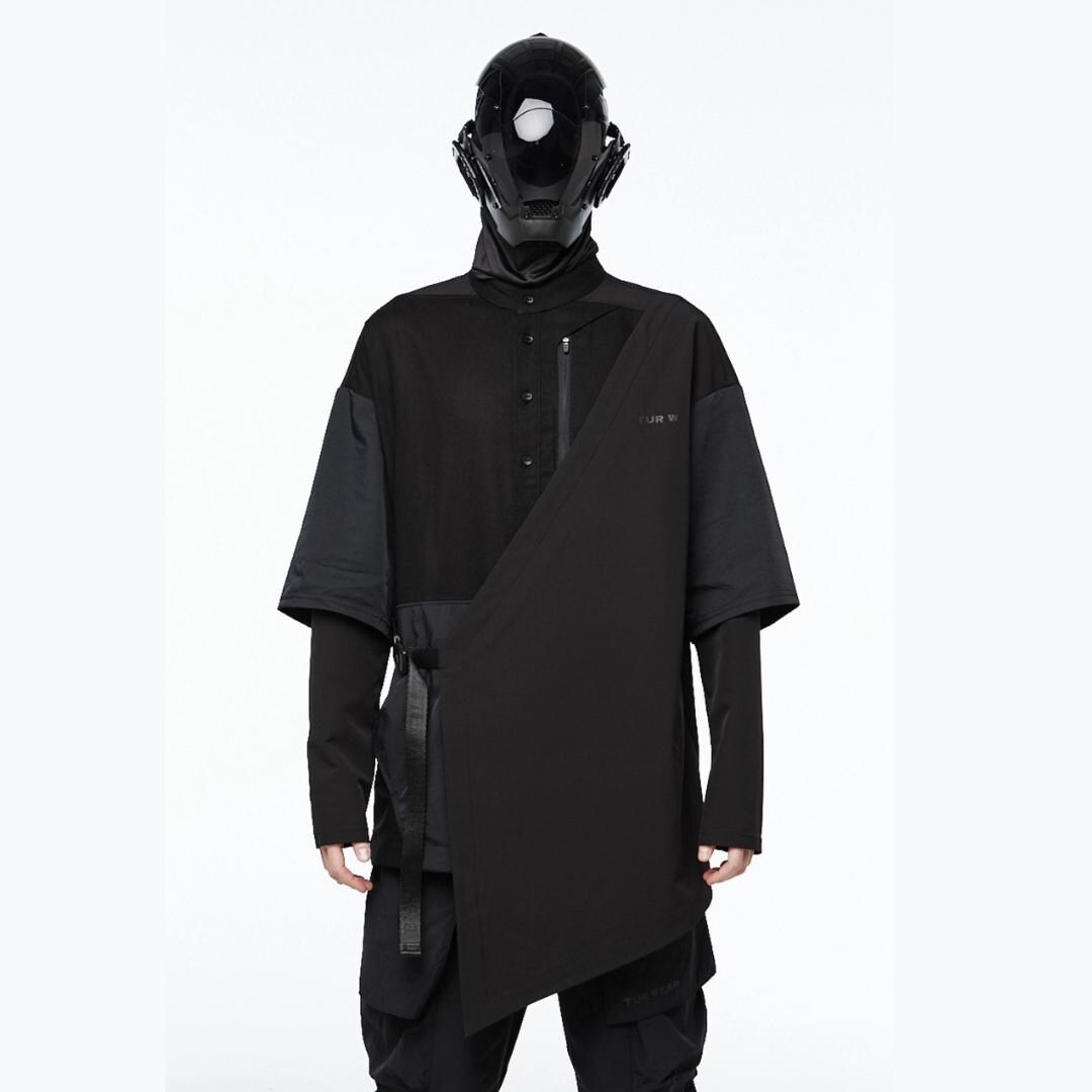 Techwear Kimono Longsleeve , Cyberpunk Urban Tech Shirt , Mens ...