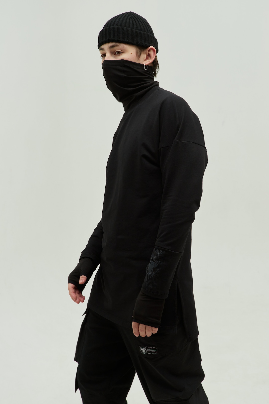Techwear, Longsleeve, Futuristic Clothing, Longsleev With a Long Neck ...