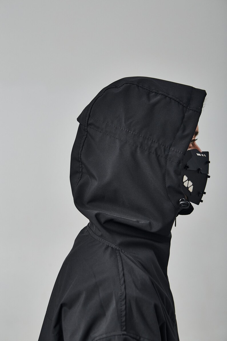 Black Jacket Techwear Cybergoth Gothic Jacket Monogram - Etsy