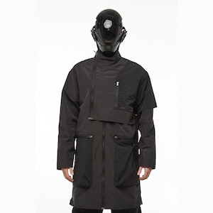 Techwear Trench Coat , Cyberpunk Urban Tech Raincoat , Mens Futuristic ...