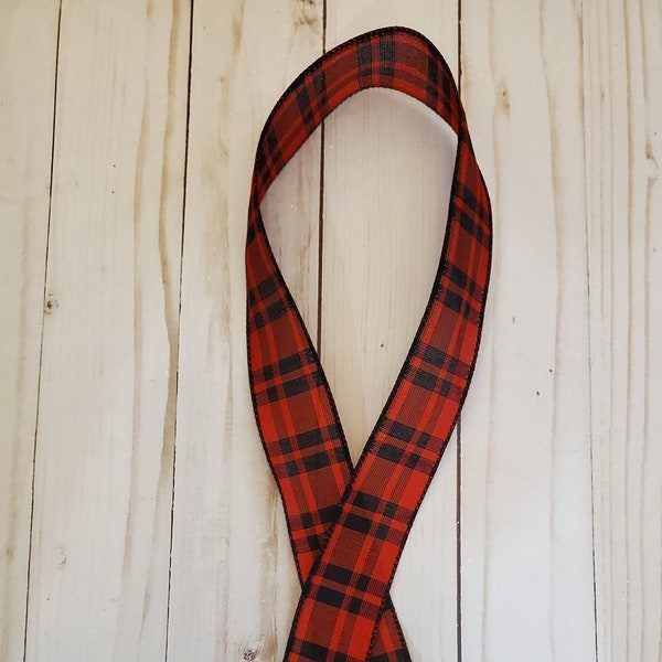 Red Plaid Ribbon - Etsy