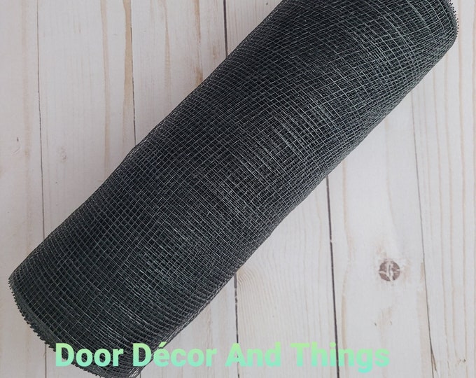 10 Inch X 10 Yard Solid Black Deco Mesh, Black Poly Mesh - Etsy