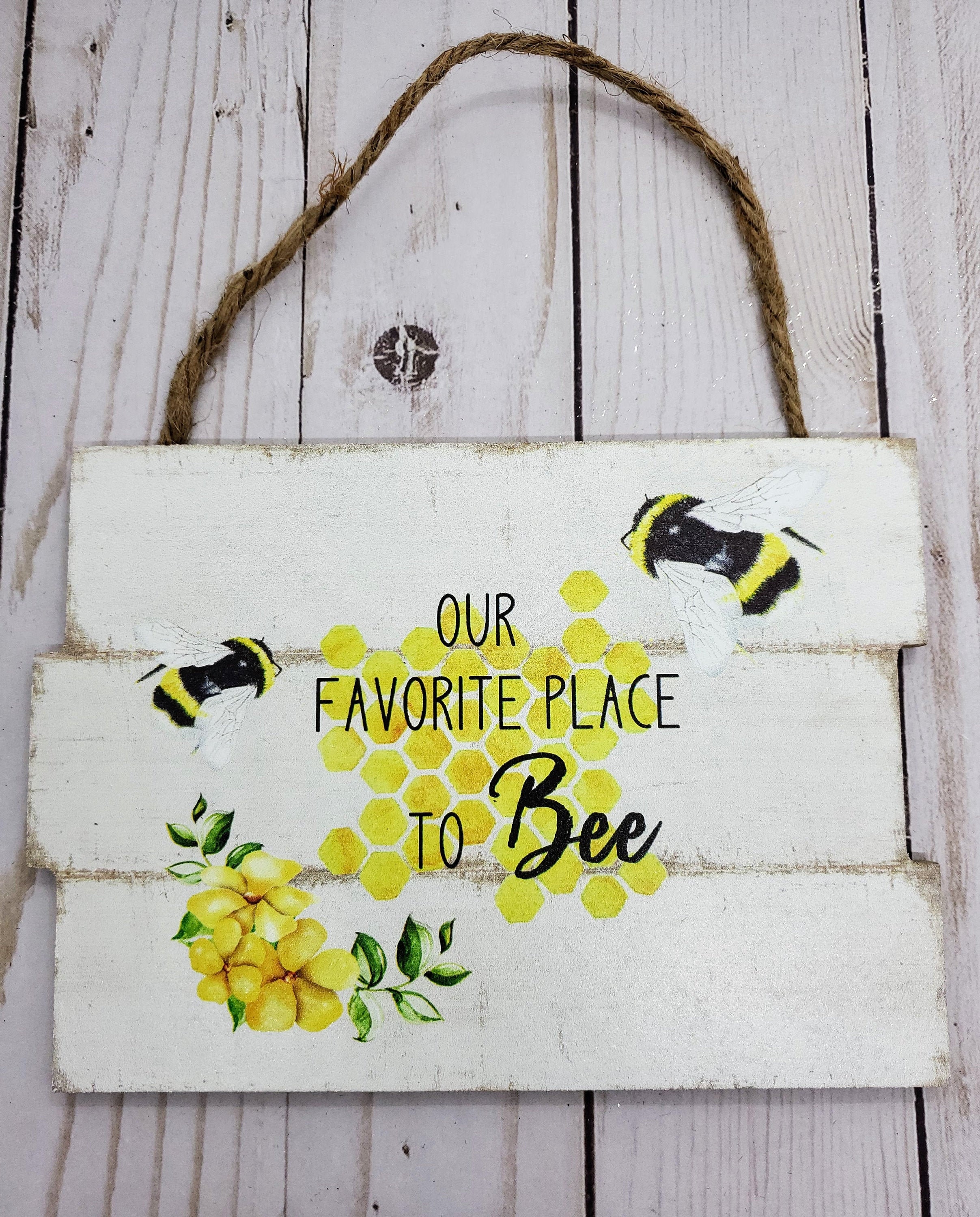 Bee Sign Bee Home Decor Bee Wreath Sign Farmhouse Inspired | Etsy