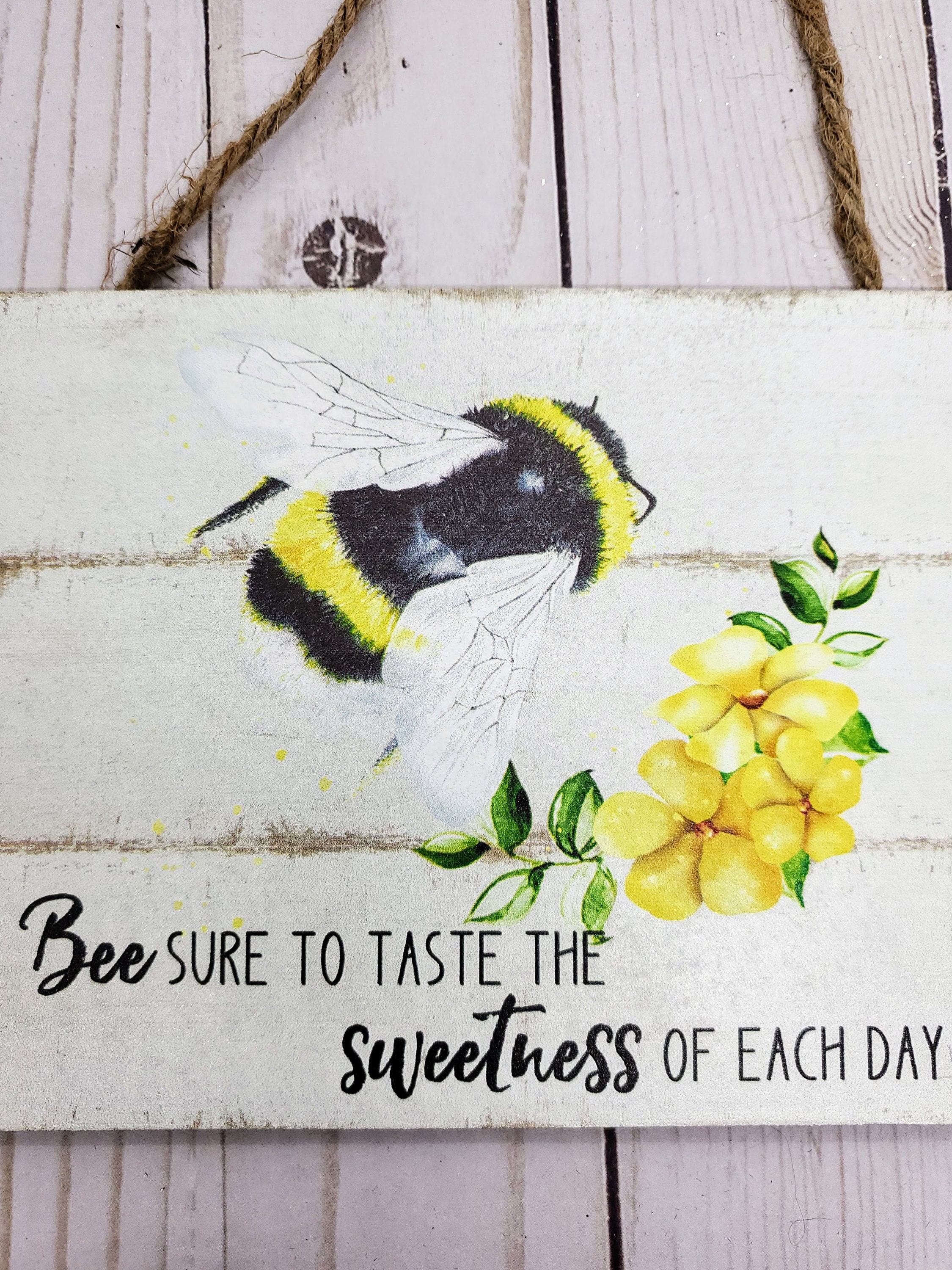 Bee Sign Bee Home Decor Bee Wreath Sign Farmhouse Inspired - Etsy