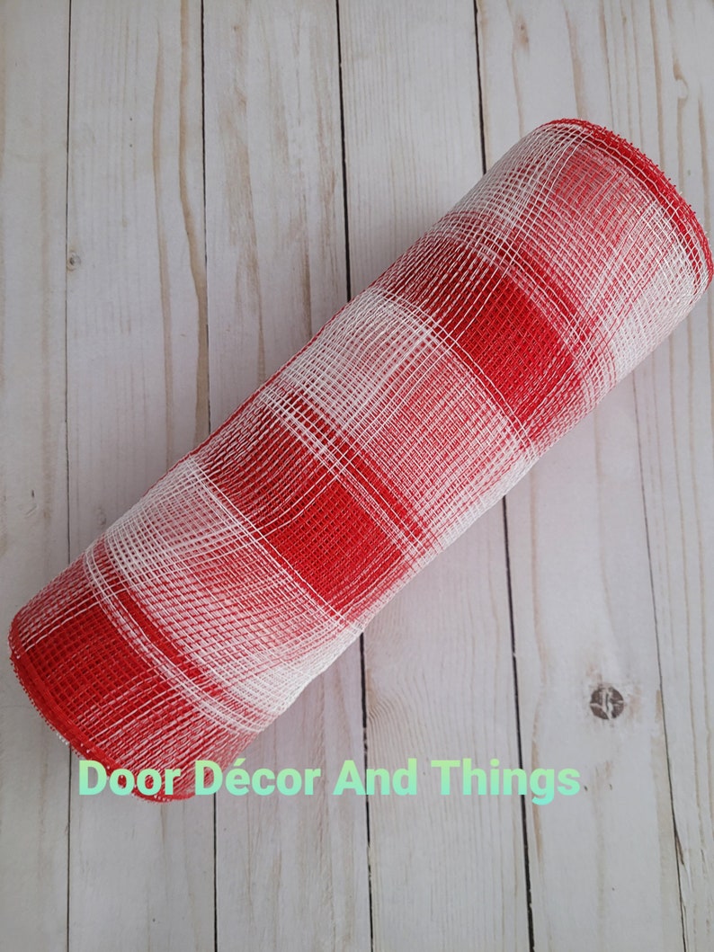 Red Plaid Mesh Red White Plaid Poly Deco Mesh Plaid Mesh 10 - Etsy