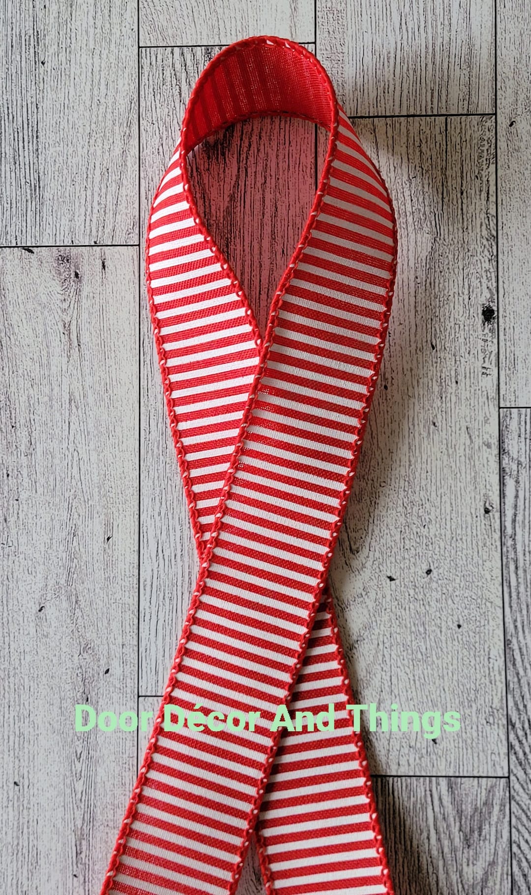 1.5" Red White Stripe Ribbon, Red With White Stripes Ribbon, Red White ...
