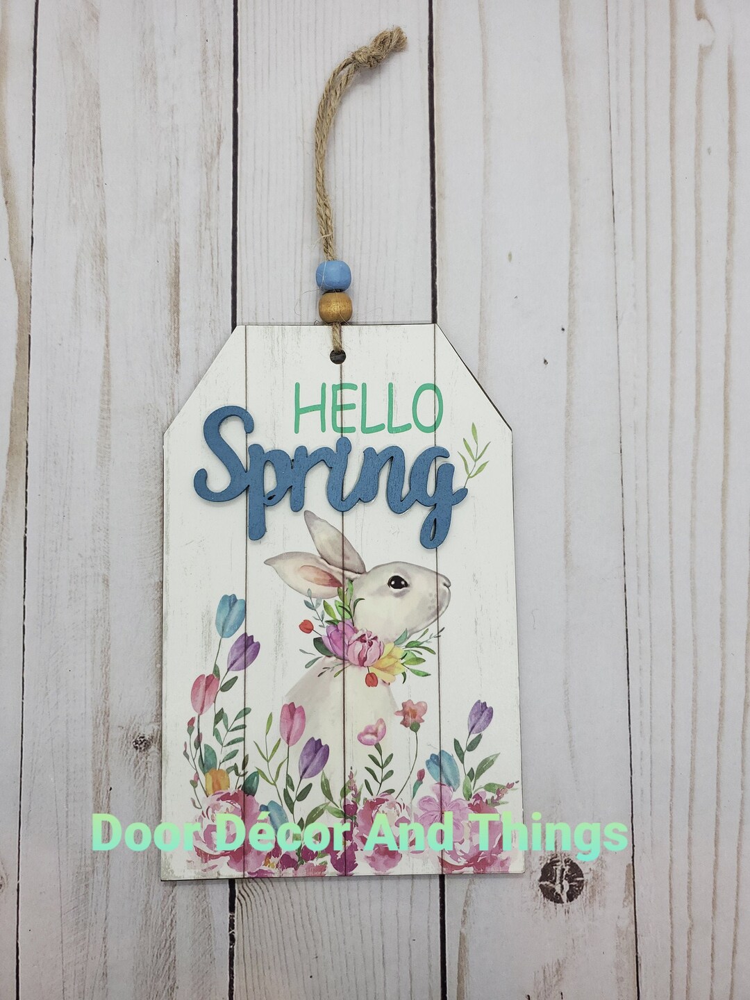 Wood Spring Tag, Wood Easter Tag, Spring/ Easter Wreath Tag - Etsy