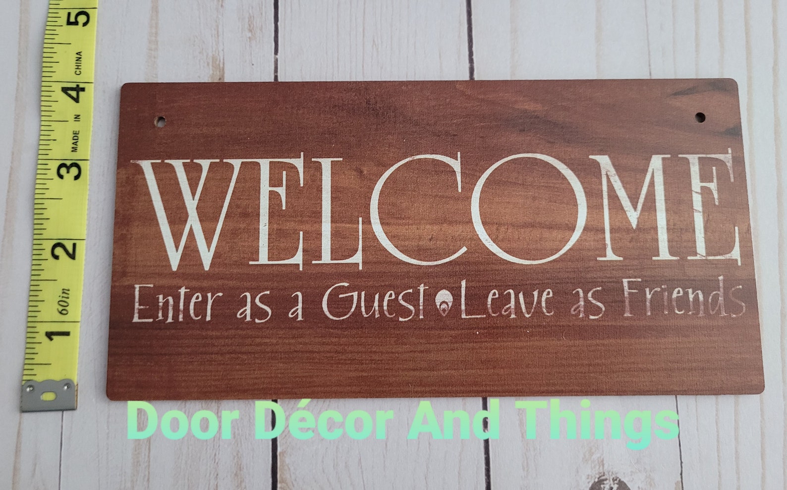 Perfect Size Wreath Sign, Welcome Sign, Wood Welcome Sign, 8x4 in Wood ...