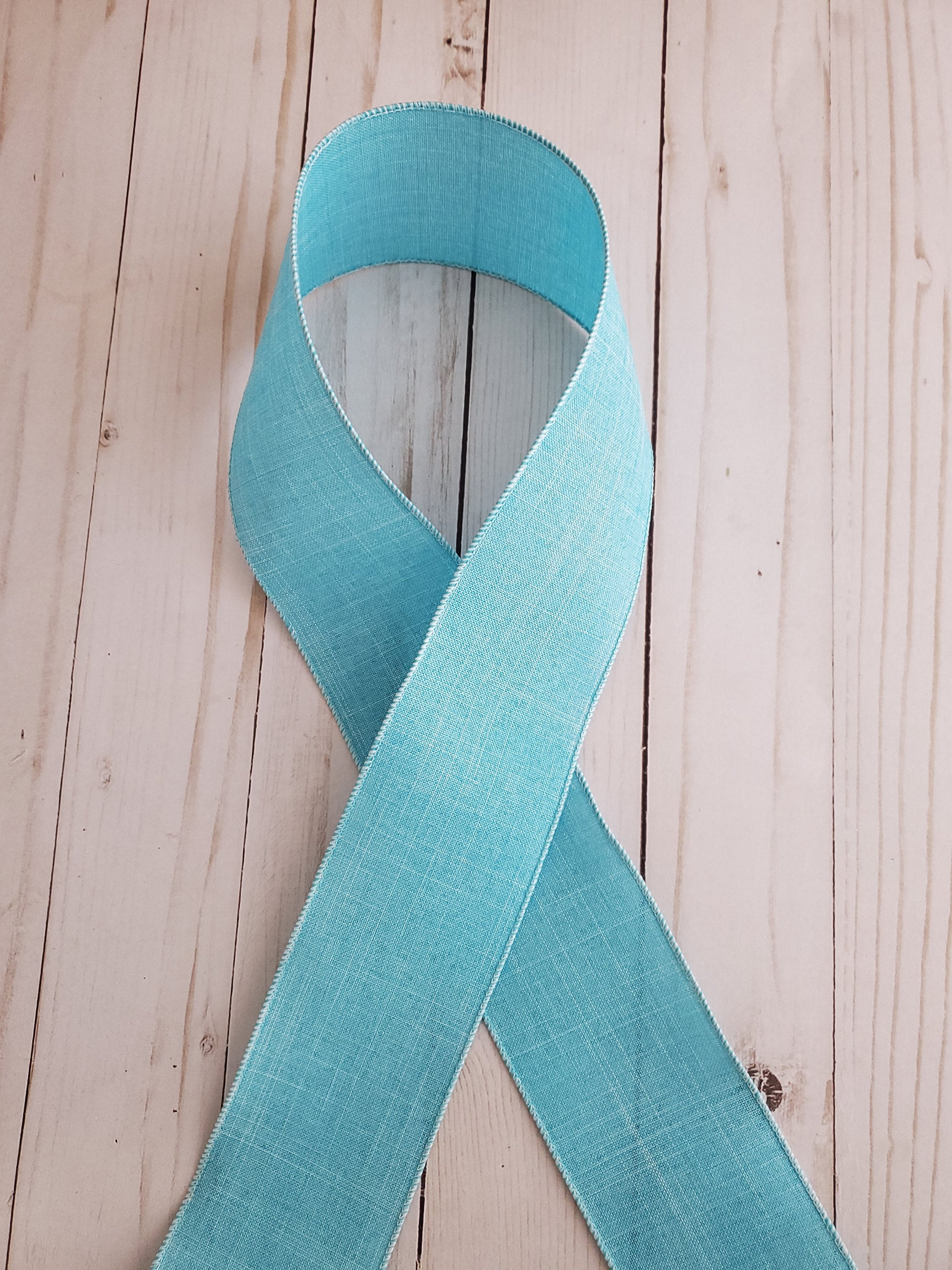 2.5 Aqua Blue Ribbon Aqua Wired Ribbon Light Blue - Etsy UK