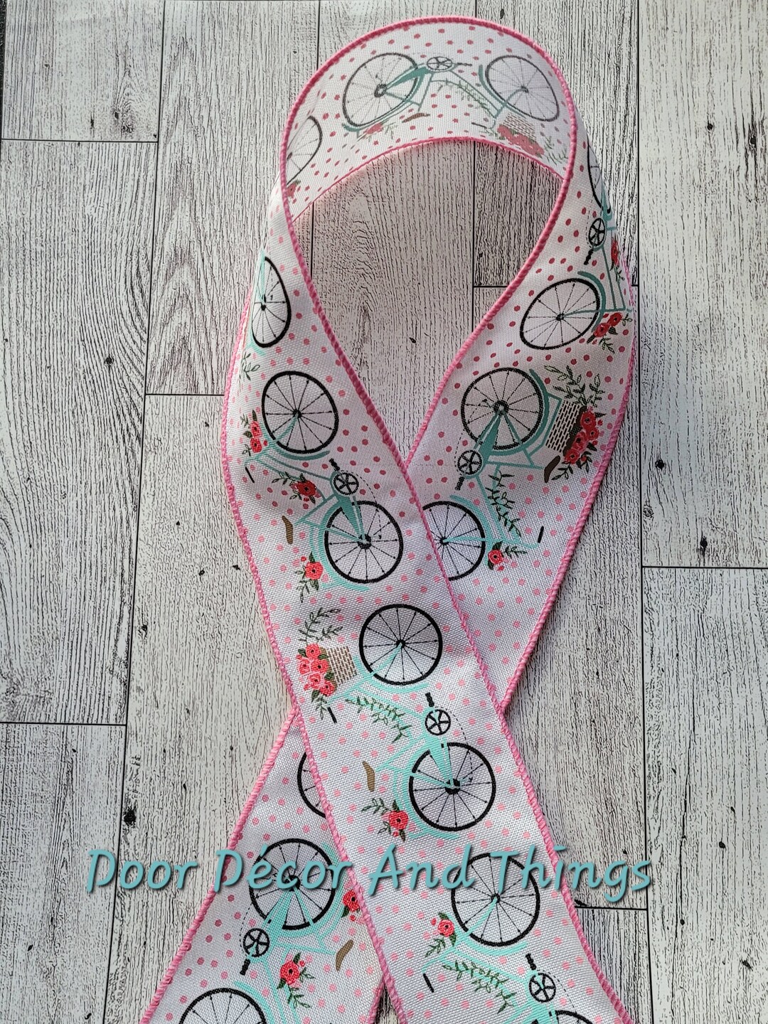 2.5" Flower Bicycle Ribbon, Vintage Bike Ribbon, Vintage Bicycle Ribbon ...