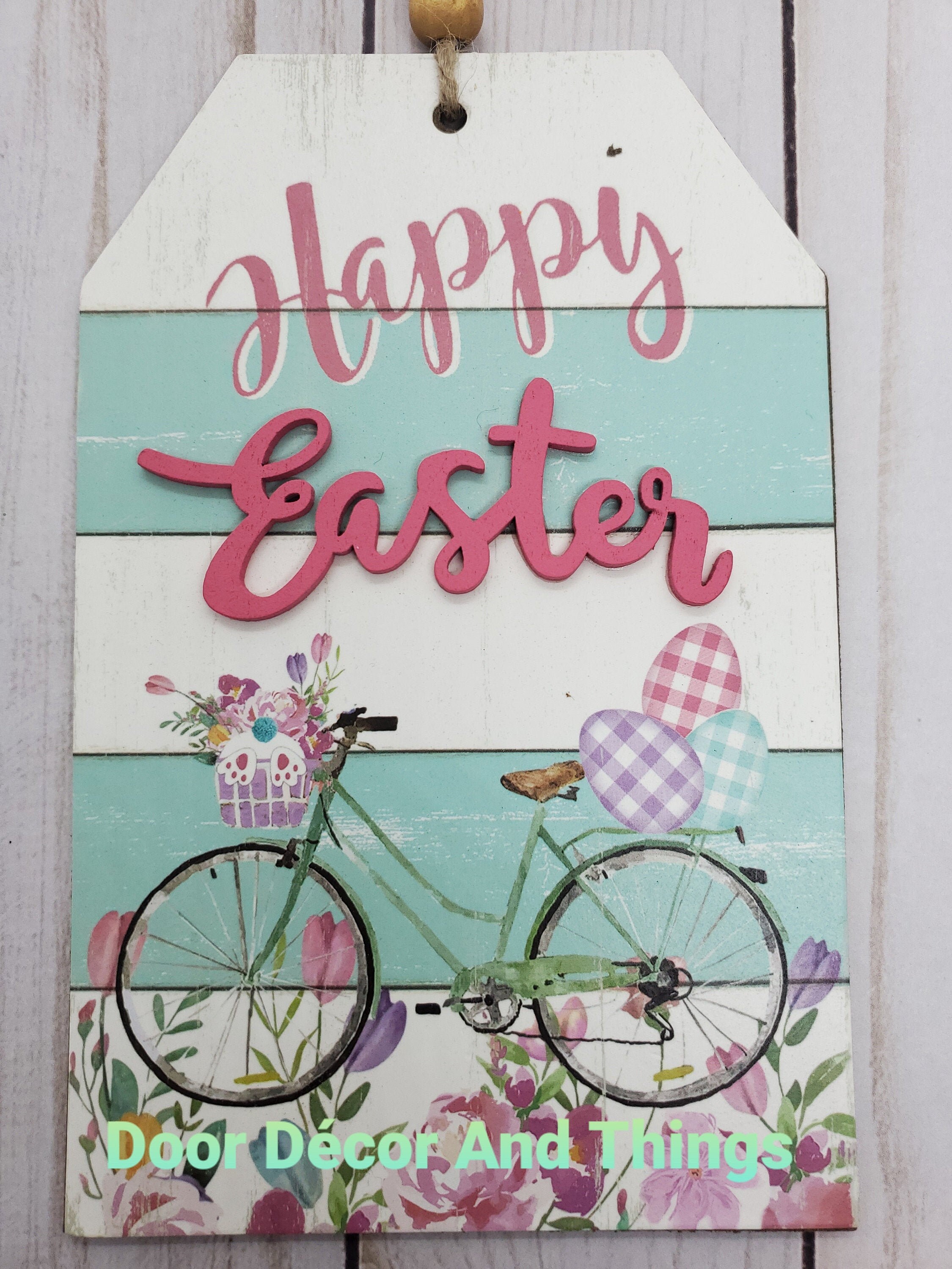 Wood Spring Tag, Wood Easter Tag, Spring/ Easter Wreath Tag - Etsy
