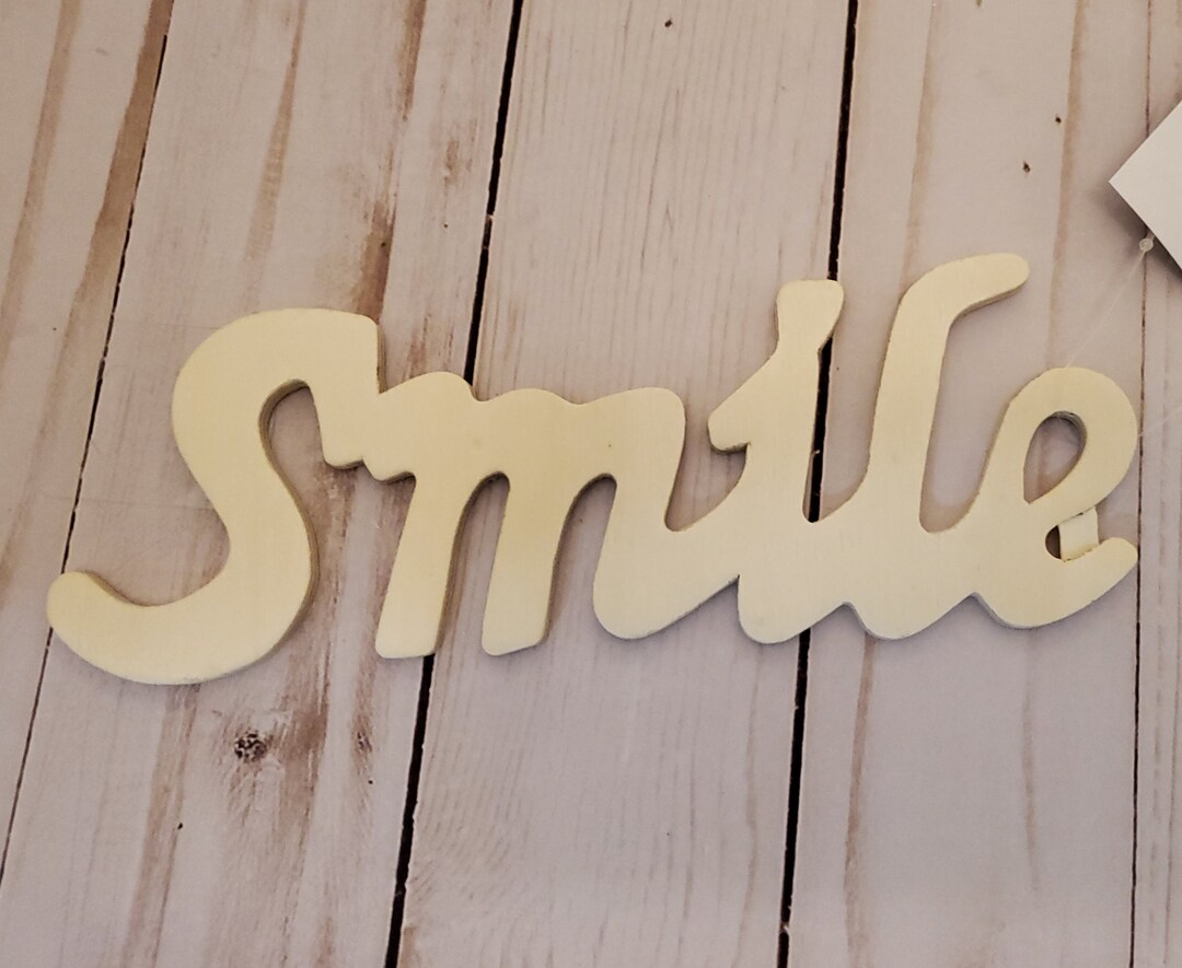 Smile Unfinished Wood , Wooden Smile, Wood Smile Cutout - Etsy