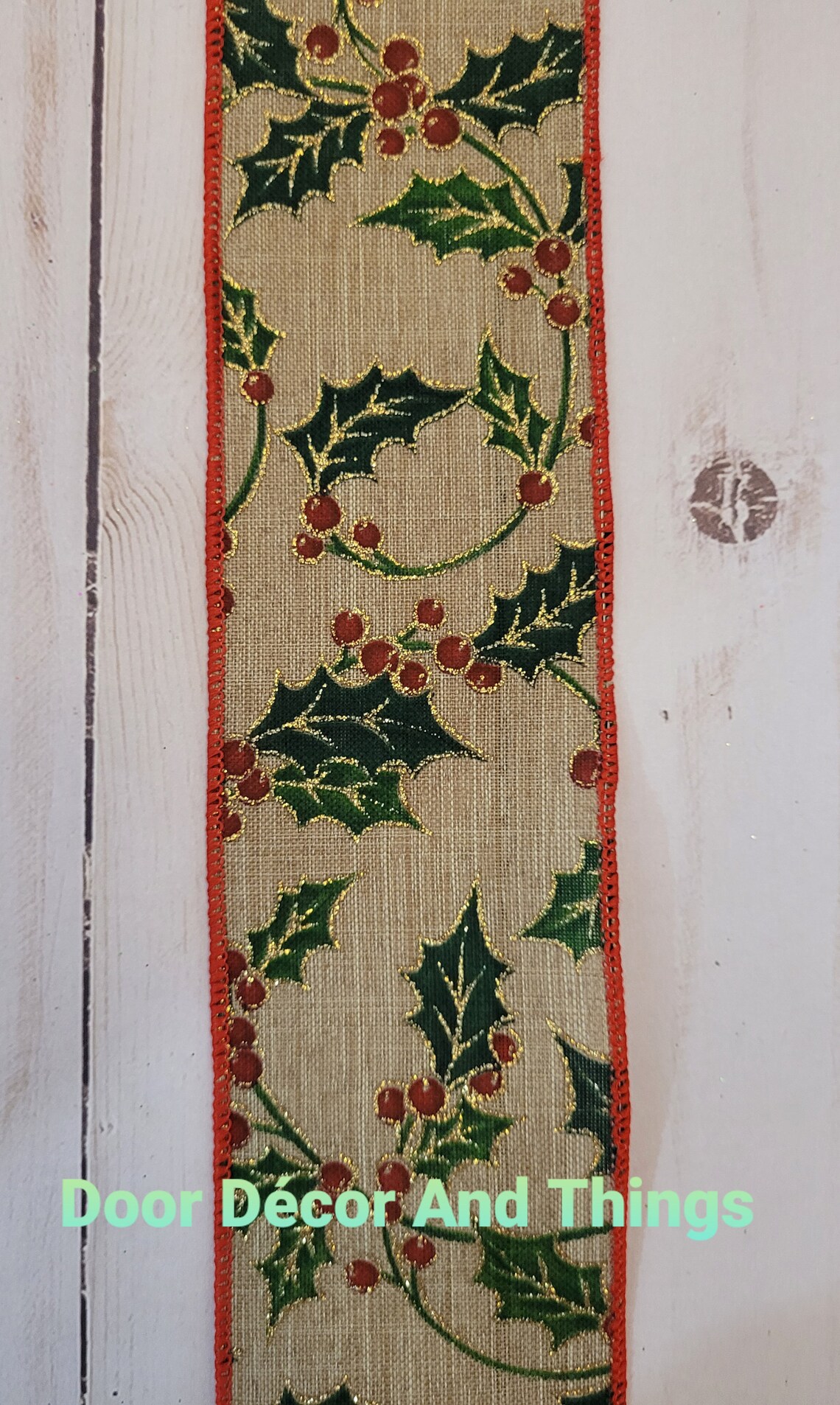 2.5 Wired Holly Ribbon Holly and Ivy Ribbon Holly and | Etsy