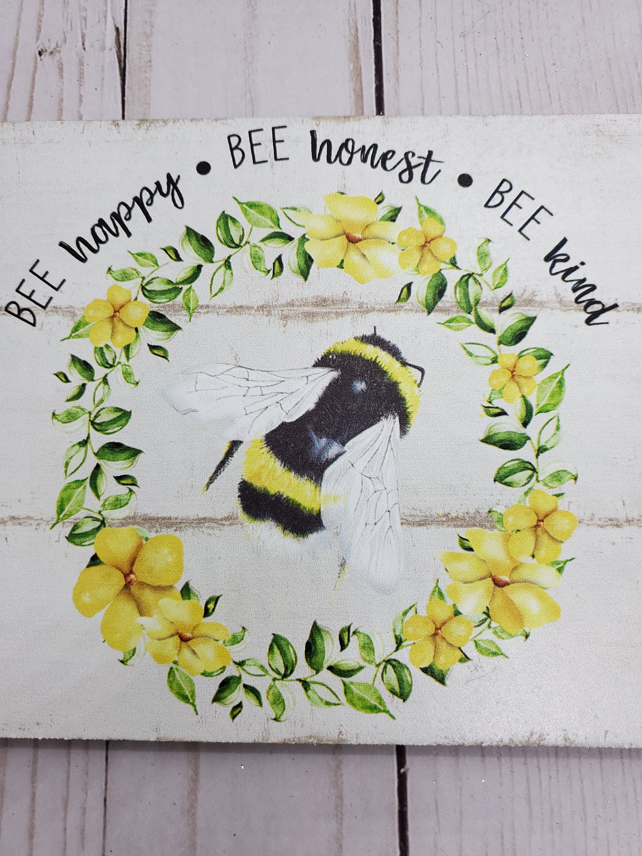 Bee Sign Bee Home Decor Bee Wreath Sign Farmhouse Inspired - Etsy