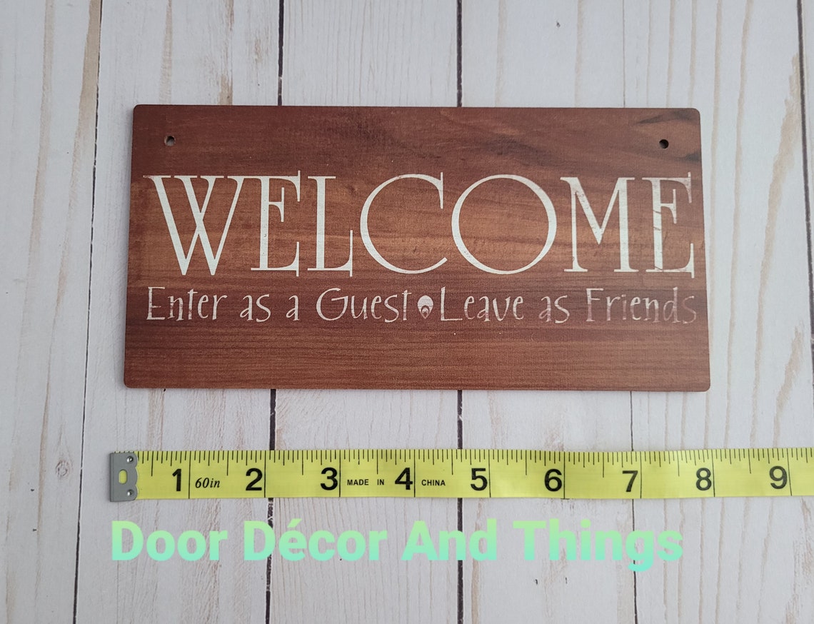 Perfect Size Wreath Sign, Welcome Sign, Wood Welcome Sign, 8x4 in Wood ...