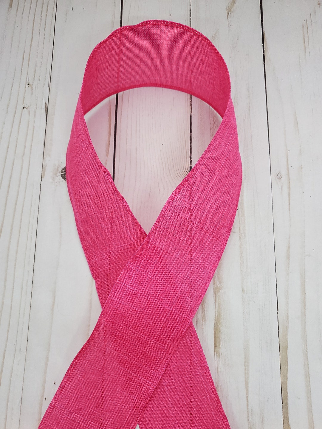 2.5 Fuchsia Pink Canvas Ribbon, Fuchsia Ribbon, Pink Wired Ribbon, Pink ...