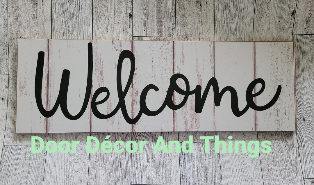 Large Welcome Sign, Welcome Sign, Farmhouse Welcome Sign, Whitewashed ...