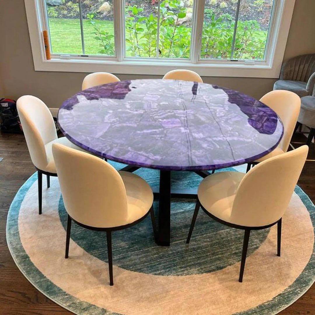 Natural Amethyst Stone Coffee Table, Purple Stone Living Room Furniture ...
