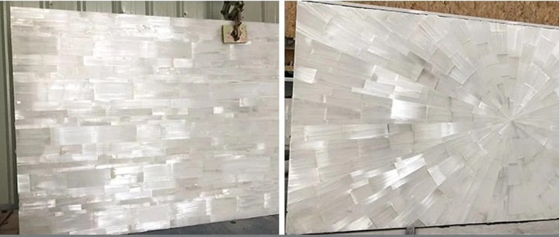 Natural Selenite Slab Dining Table, Unique Selenite Accent Piece ...