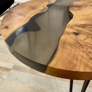 Transparent Epoxy Resin & Wood Coffee Table, Natural Wood Epoxy Accent ...