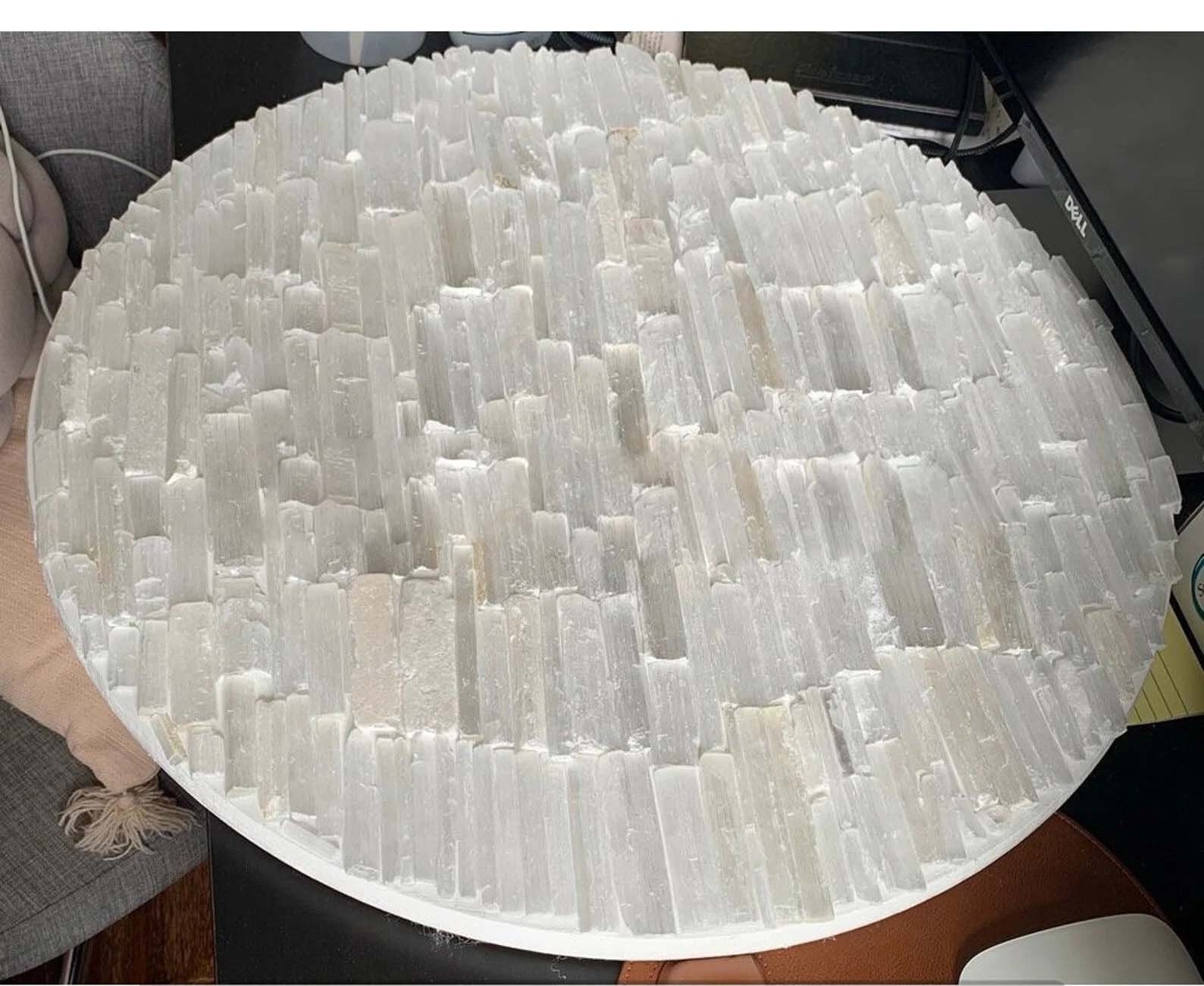 Crystal Selenite Stone Coffee Table, Crystal Healing Furniture,selenite ...
