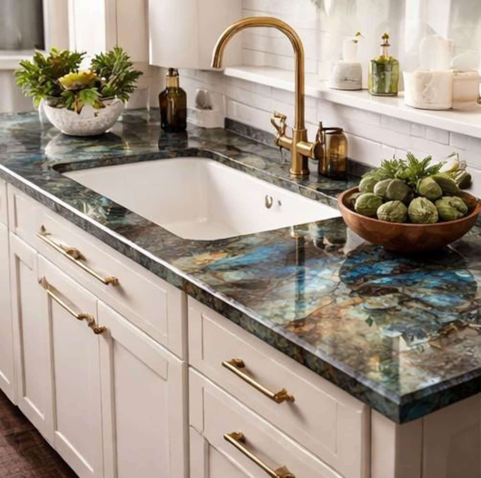 Labradorite Kitchen Island Countertop Slab - Etsy